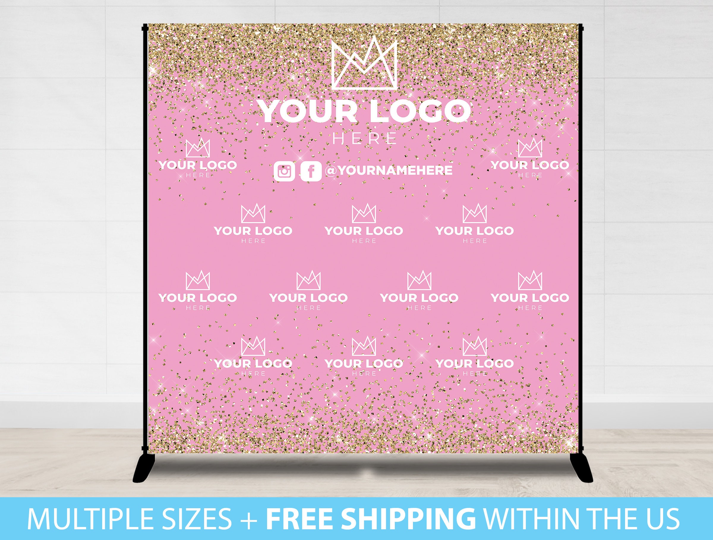 Custom Logo Backdrop Banner Step and Repeat Business Event - Etsy