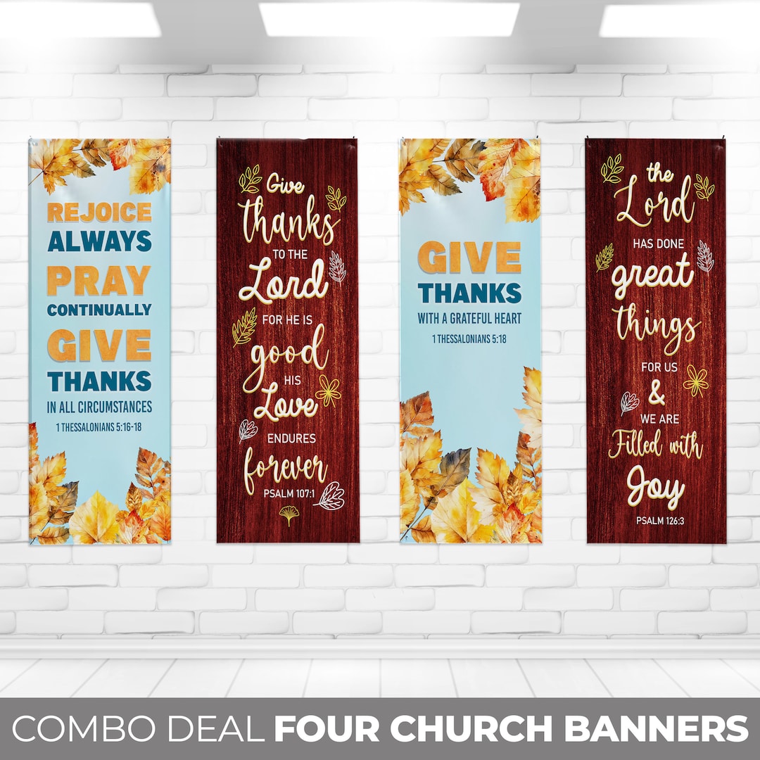 Fall Church Banners, Set of 4 Church Banners, Sanctuary Banners ...