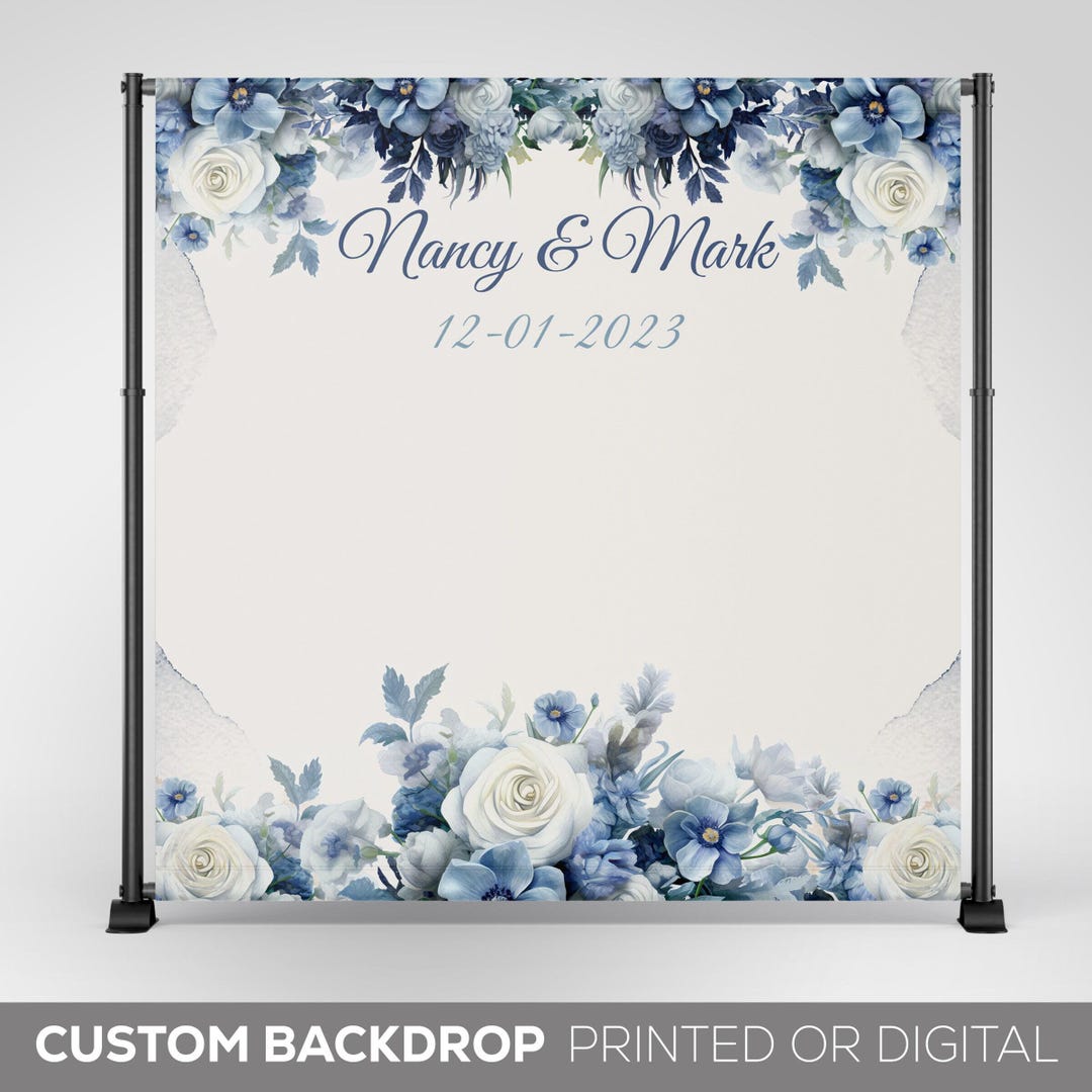 Custom Wedding Backdrop Banner, Floral Flower Wedding Decor, Bride to ...