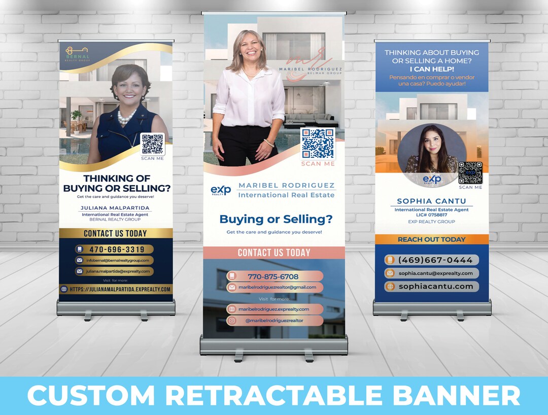 Custom Retractable Banner, Custom Roll Up, Roll up Banner, Real Estate ...