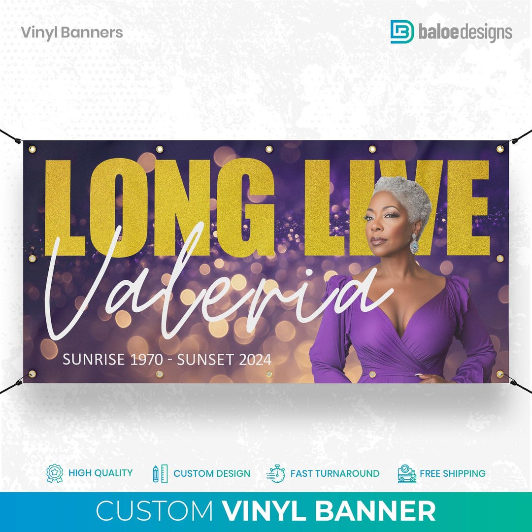Long Live Custom Memorial Banner, Memorial in Loving Memory Sign ...