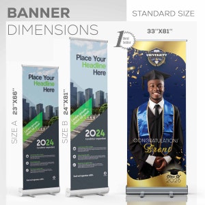 Graduation Banner, Prom Banner, Custom Retractable Banner, Roll up ...