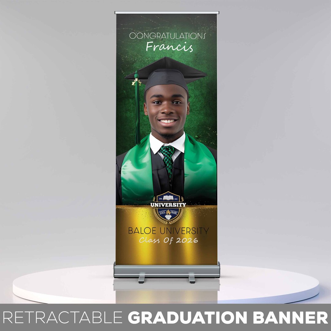 Graduation Banner, Prom Banner, Custom Retractable Banner, Roll up ...