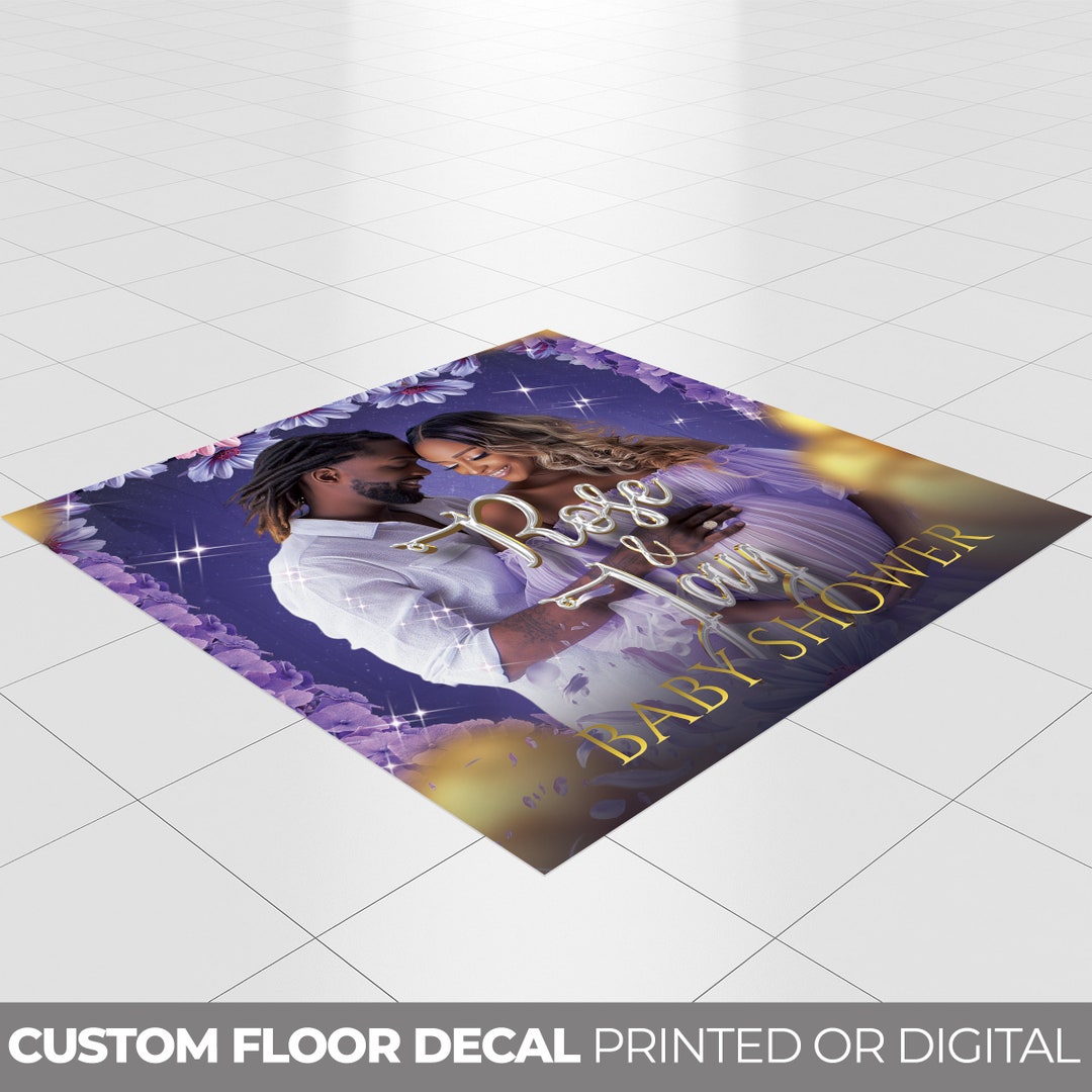 Baby Shower Floor Decal, Custom Baby Girl Pink Photo Adhesive Floor ...