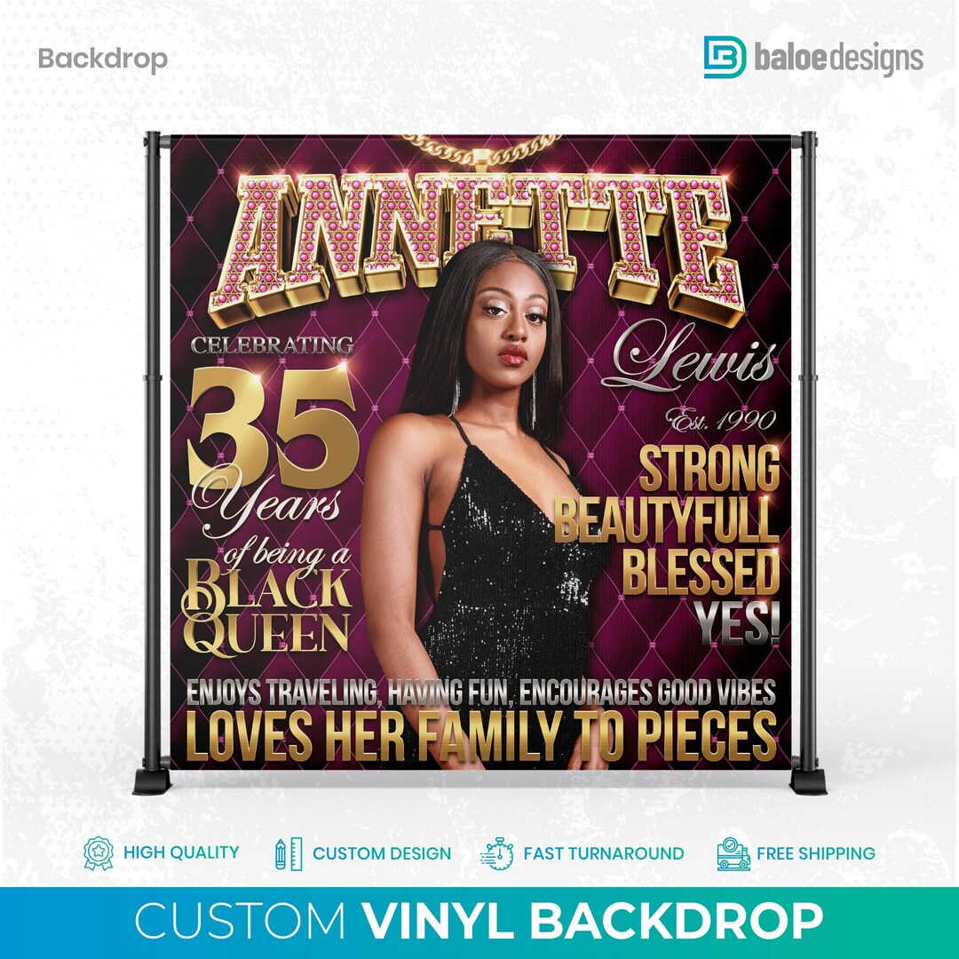 Custom Photo Birthday Backdrop, Party Birthday Backdrop, Step Repeat ...