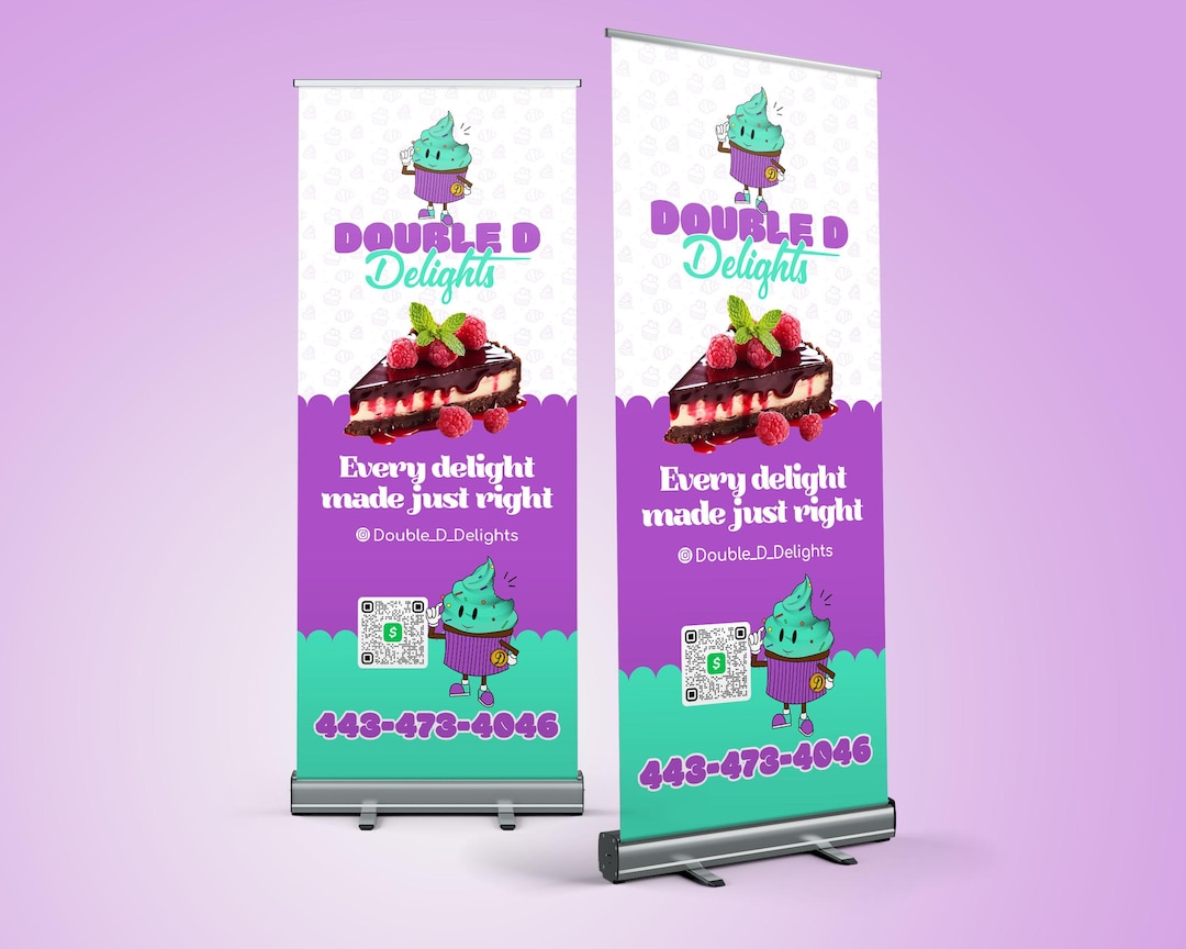 Desserts Bakery Roll up Banner, Business Sign, Sweet Treats, Restaurant ...