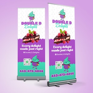 Desserts Bakery Roll up Banner, Business Sign, Sweet Treats, Restaurant ...