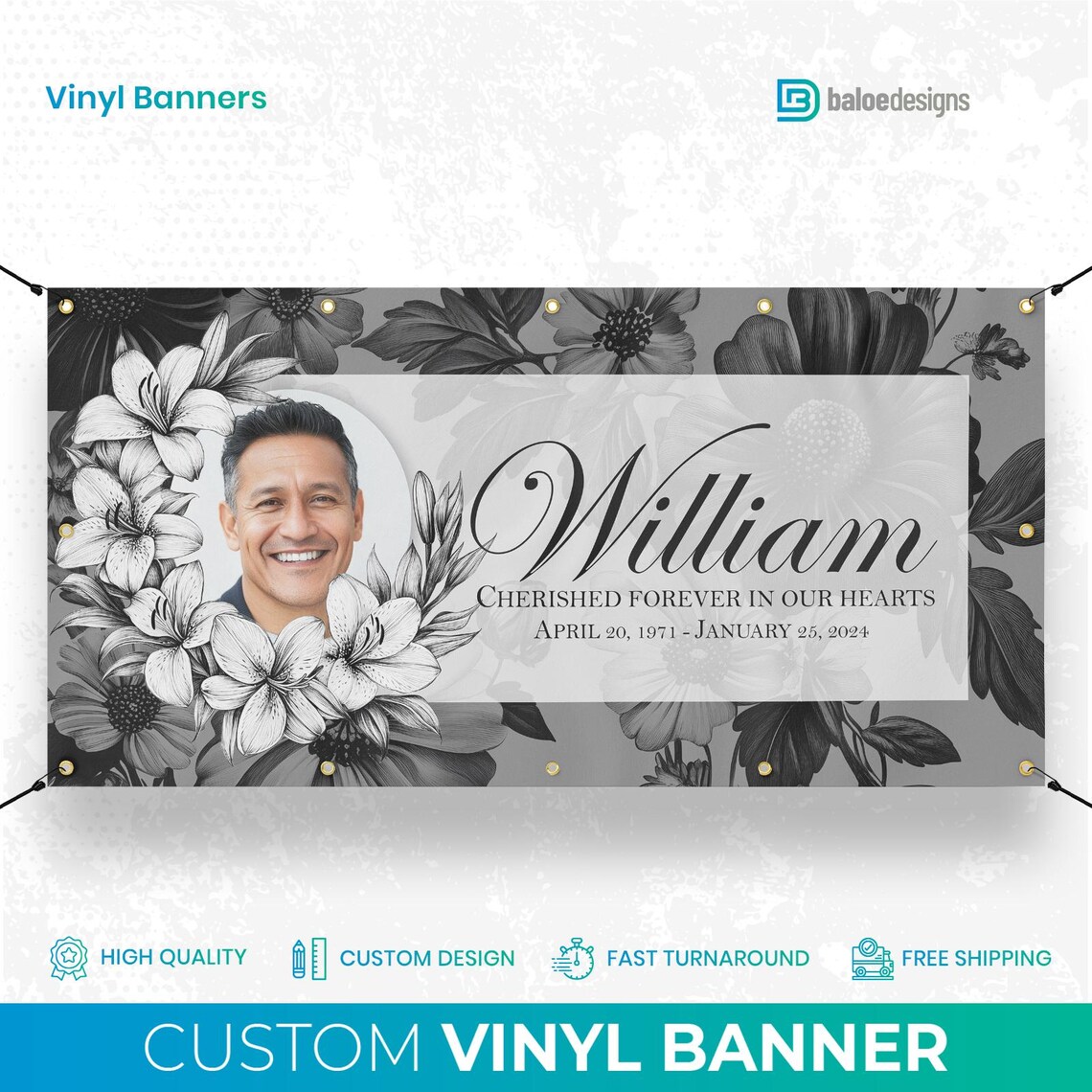 Custom Memorial Banner, Memorial in Loving Memory Sign, Funeral in ...
