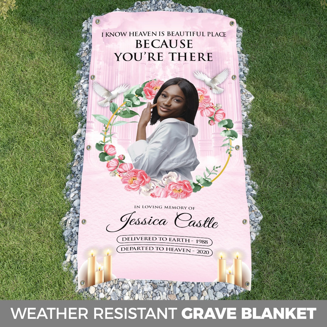 Custom Grave Blanket, Custom Memorial Grave Blanket, in Loving Memory ...