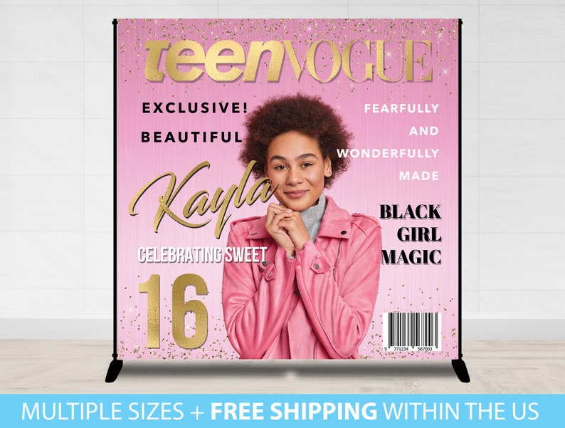 Sweet 16 Backdrop Custom Magazine Cover Birthday Backdrop - Etsy