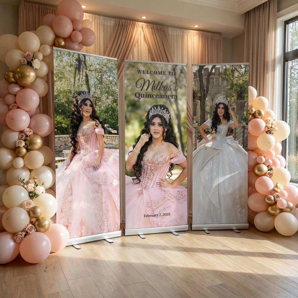 COMBO BANNER SET, 3 Retractable Banners, Custom Banners, Birthday Sweet ...