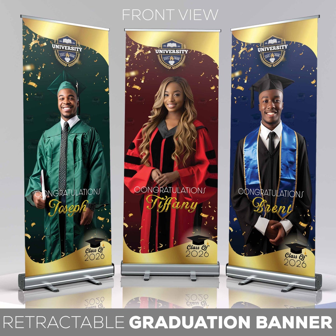 Graduation Banner, Prom Banner, Custom Retractable Banner, Roll up ...