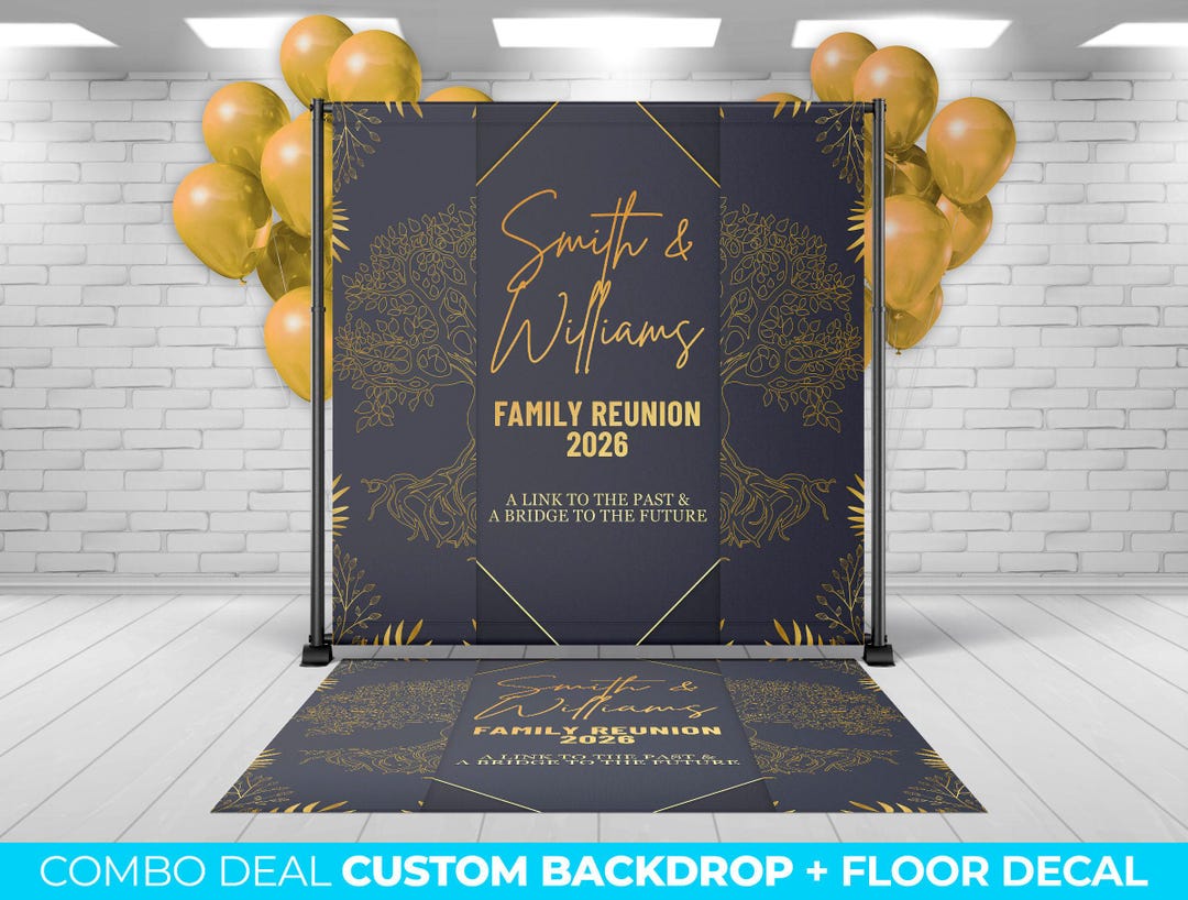 BACKDROP + FLOOR DECAL, Family Reunion Backdrop and Floor Decal, Family ...