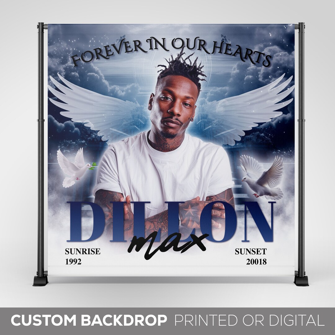 Memorial Backdrop, in Loving Memory Banner, Repass Backdrop, Funeral ...