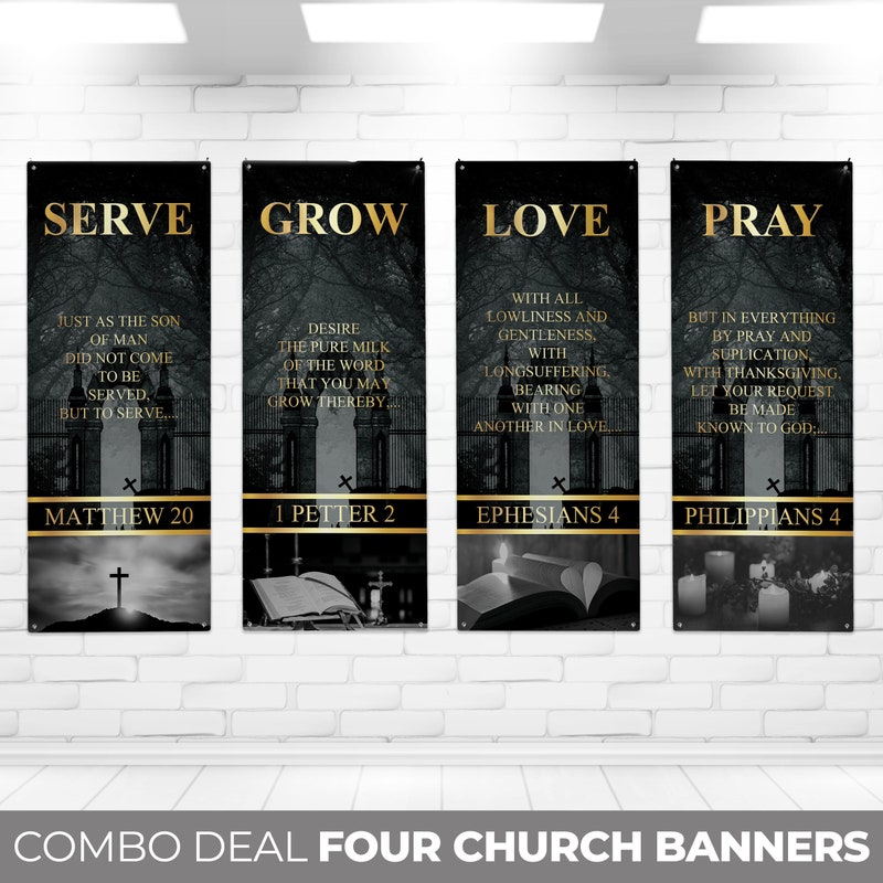 Church Banner Set of 4 - Etsy