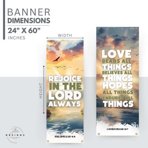 Scripture Sanctuary Banners, Set of 4 Church Banners, Church Banner Set ...