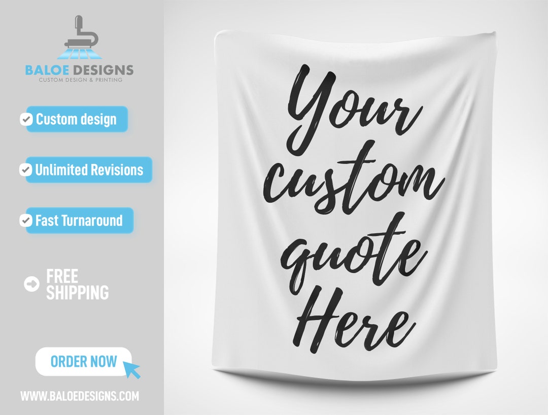 Custom Tapestry, Custom Text Quote Banner, Backdrop, Custom Wall ...