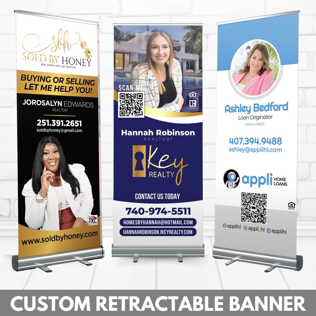 Retractable Banner, Custom Roll up Banner Stand, Personalized Pop up ...