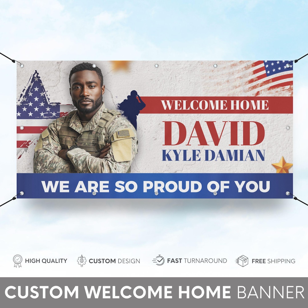 Welcome Home Military Banner, Custom Military Banner, Deployment ...