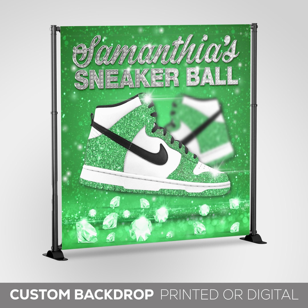 Custom Sneaker Ball Birthday Backdrop, Custom Backdrop Banner ...
