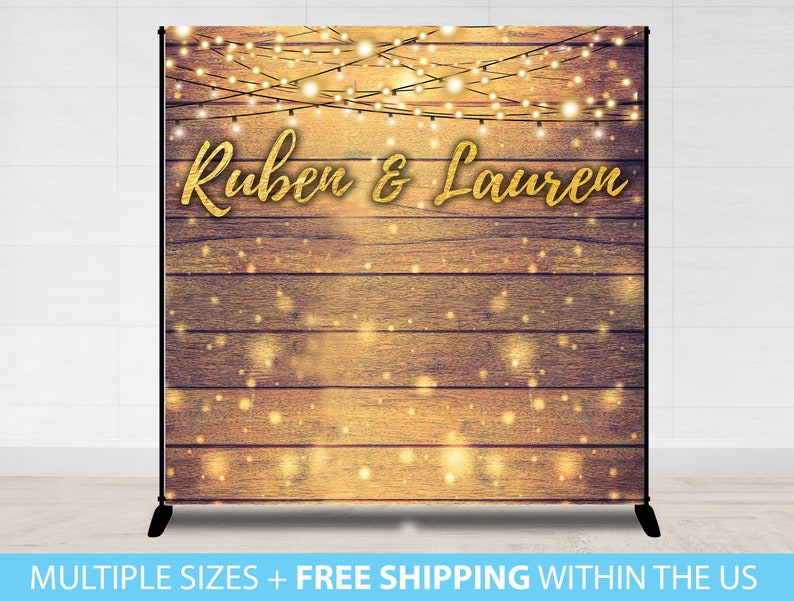 Step and Repeat Wedding Photo Backdrop Rustic Lights Step - Etsy