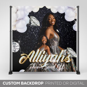 Prom Backdrop, Custom Prom Party Send off Backdrop Banner, Personalized ...