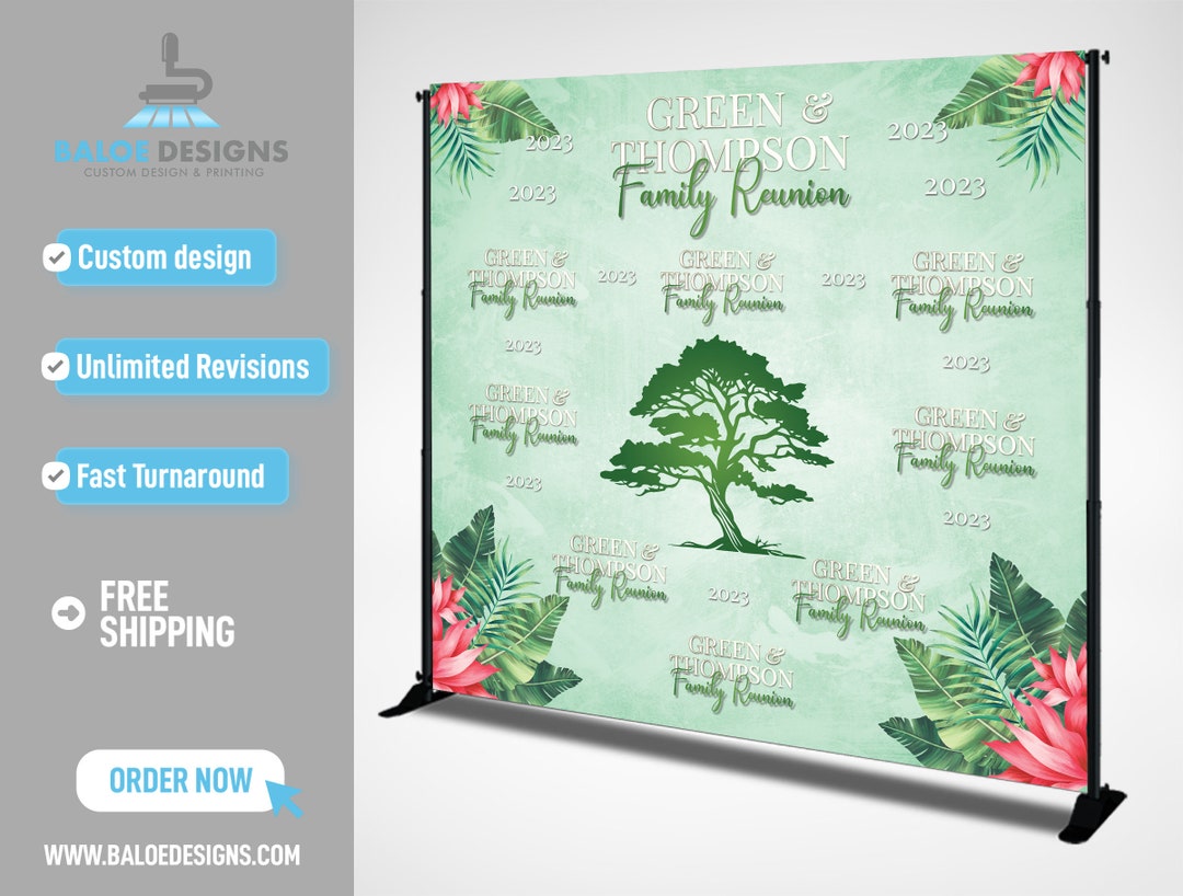 Family Reunion Backdrop, Backdrop Banner Family Reunion, Step & Repeat ...