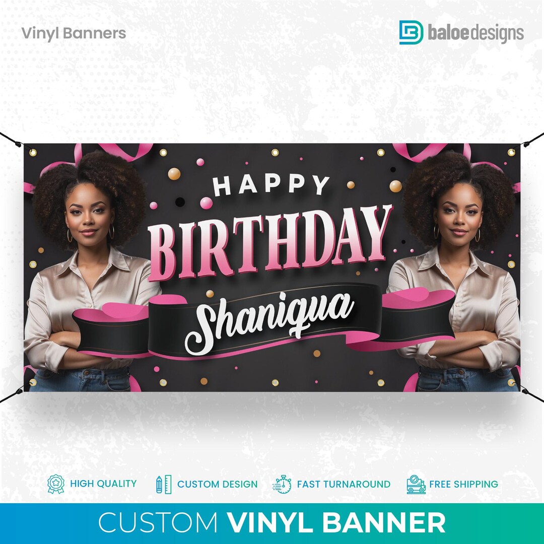 Custom Birthday Banner, Party Backdrop Decor, Man Birthday Decor, Decor ...