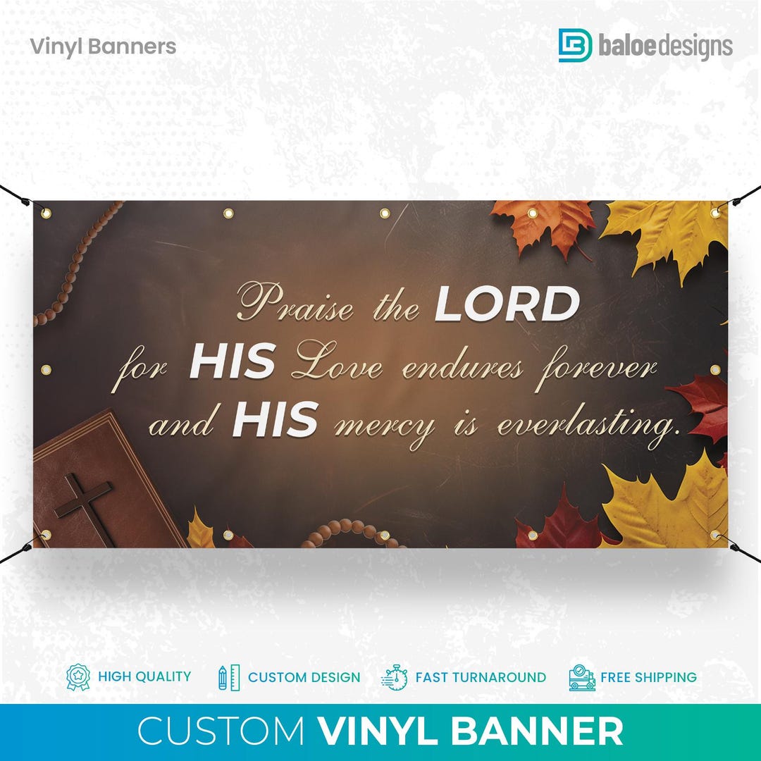 Custom Scripture Banner, Outdoor Banner Decor, Church Gratitude ...