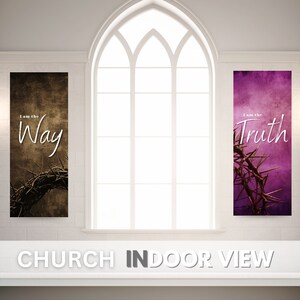 Scripture Sanctuary Banners, Set of 4 Church Banners, Church Banner Set ...