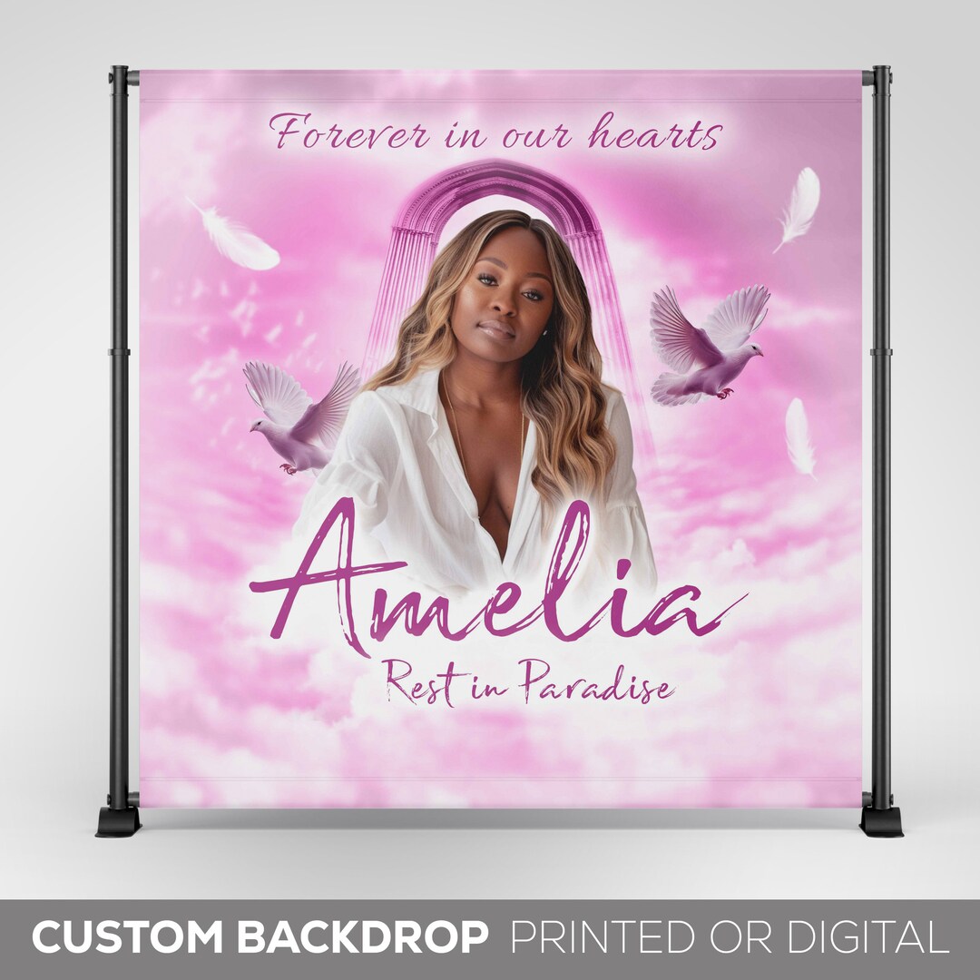 Memorial Backdrop, in Loving Memory Banner, Repass Backdrop, Funeral ...