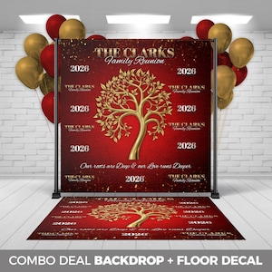Backdrop + Floor Decal, Family Reunion, Custom Family Tree Backdrop ...