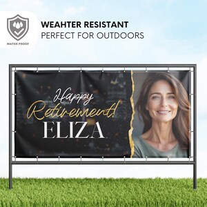 Custom Retirement Banner, Retirement Backdrop, Event Decor, Welcome ...