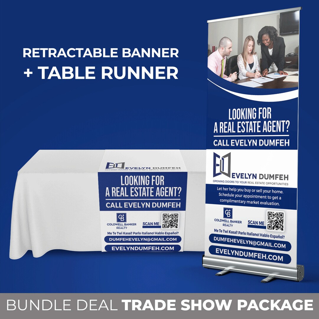 Custom Retractable Banner, Table Runner, Pop up Shop, Pop up Shop Bundle, Trade Show Package ...