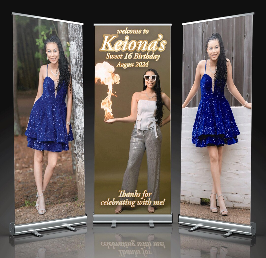 COMBO BANNER SET, 3 Retractable Banners, Custom Banners, Birthday Party ...