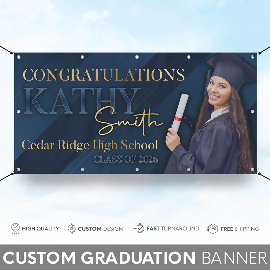 Custom Graduation Banner, Personalized Graduation Banner Class Of ...