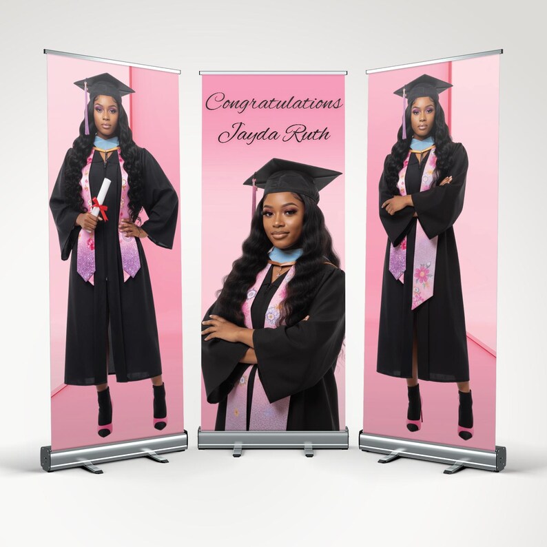 COMBO BANNER SET, 3 Retractable Banners, Custom Banners, Graduation ...
