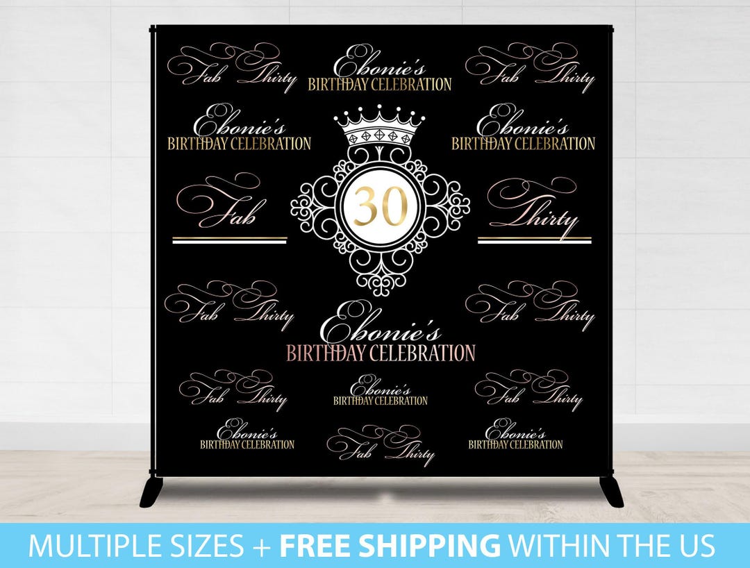 30 Birthday Backdrop, Fabulous 30, Step and Repeat Backdrop, Birthday ...