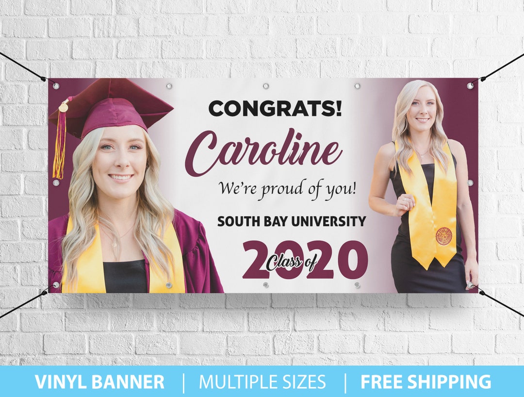 GRADUATION 2020 BANNER, Vinyl Banner, Graduation Backdrop, Drive by ...