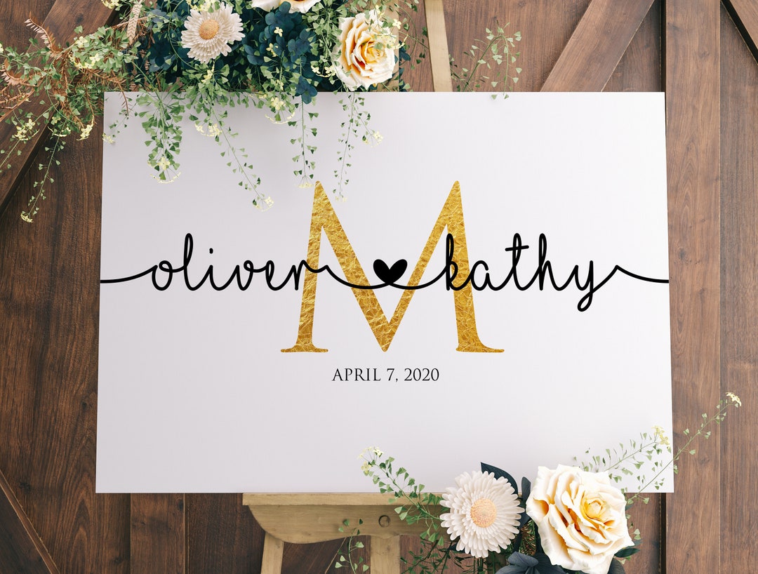 Wedding Guest Book Alternative, Canvas Guestbook Sign, Sign Gold ...