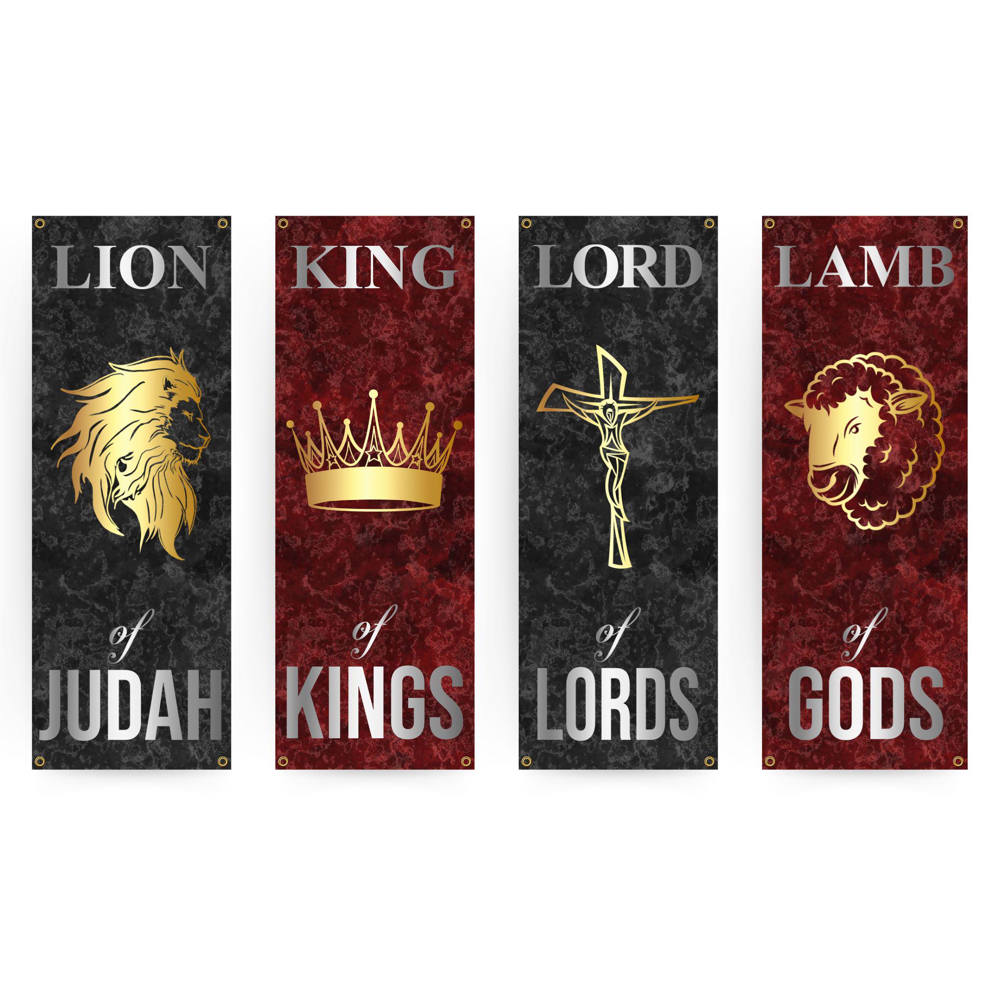 Set of 4 Church Banners, Sanctuary Banners, Mission Worship, Church ...
