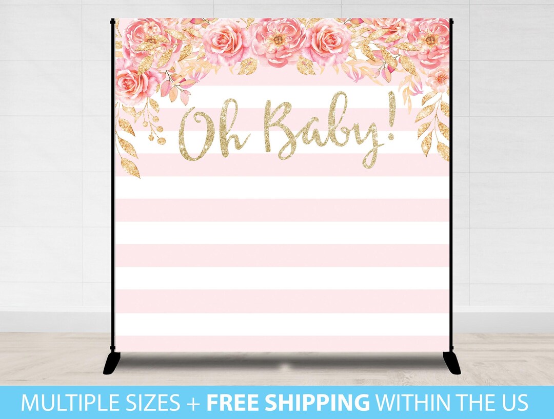 Oh Baby, Backdrop Banner, Baby Shower Oh Baby, It's a Girl, Photo ...