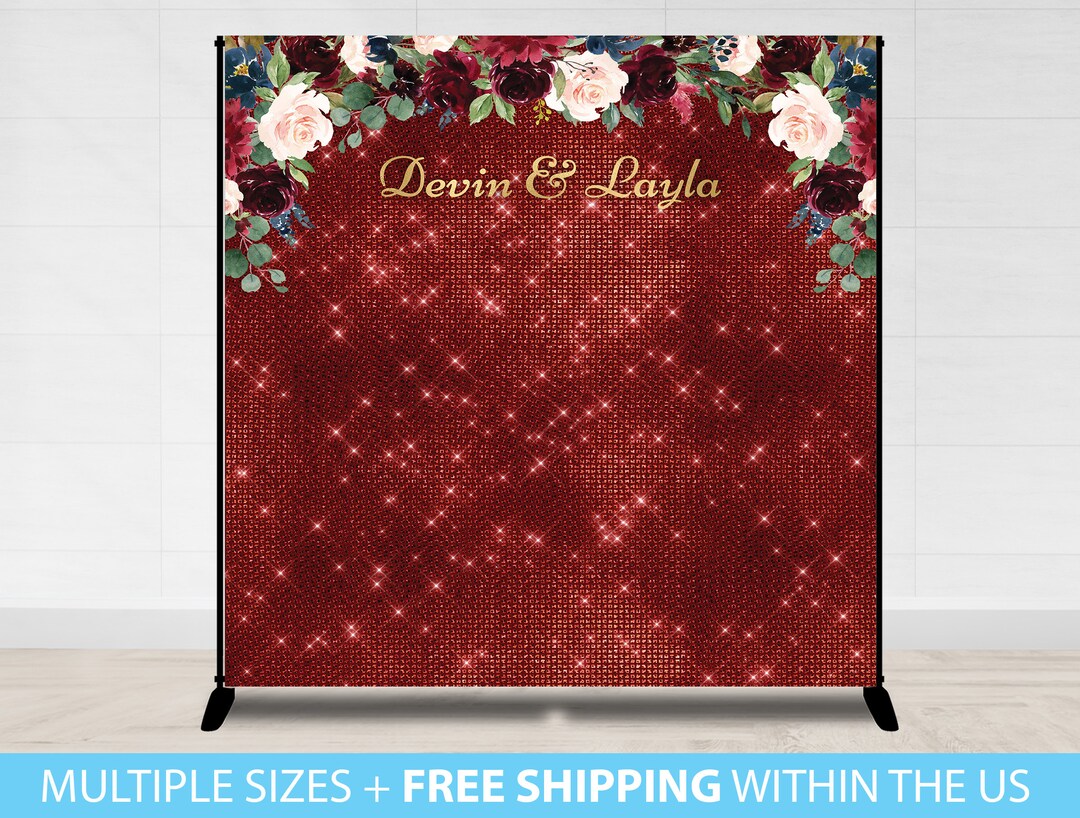 Step and Repeat Wedding Photo Backdrop Banner Gold Floral - Etsy