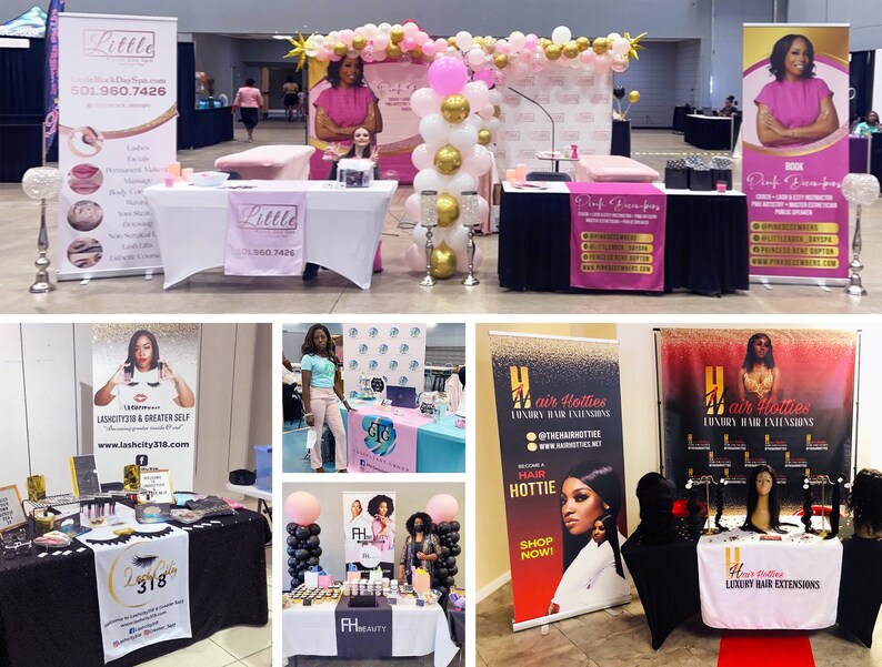 POP UP BUNDLE Custom Retractable Banner Backdrop Table - Etsy