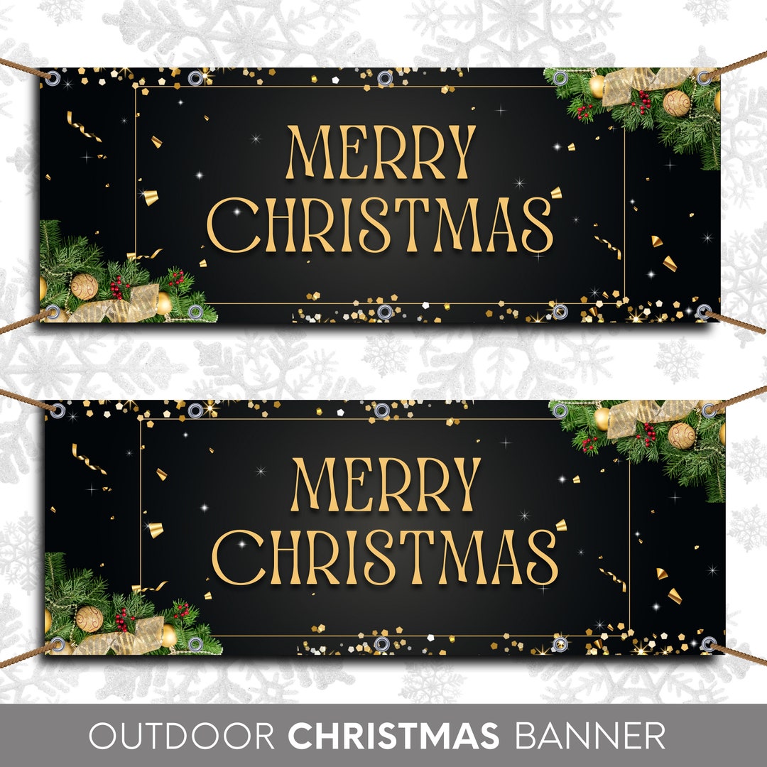 Merry Christmas Outdoor Banner, Christmas Yard Decor, Merry Christmas ...