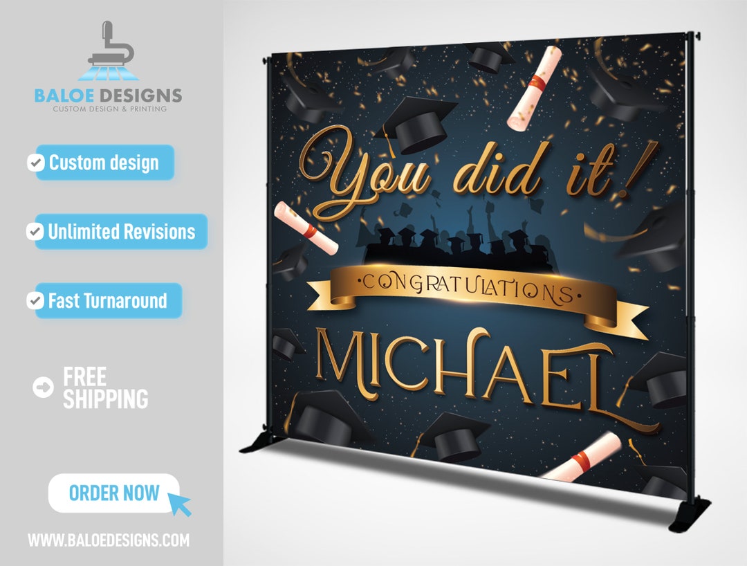 Graduation Backdrop Banner, Graduation Step and Repeat Class of 2023 ...