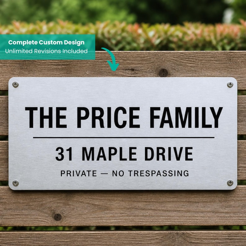 Custom Address Sign, Personalized Metal House Sign, Family Name Sign ...
