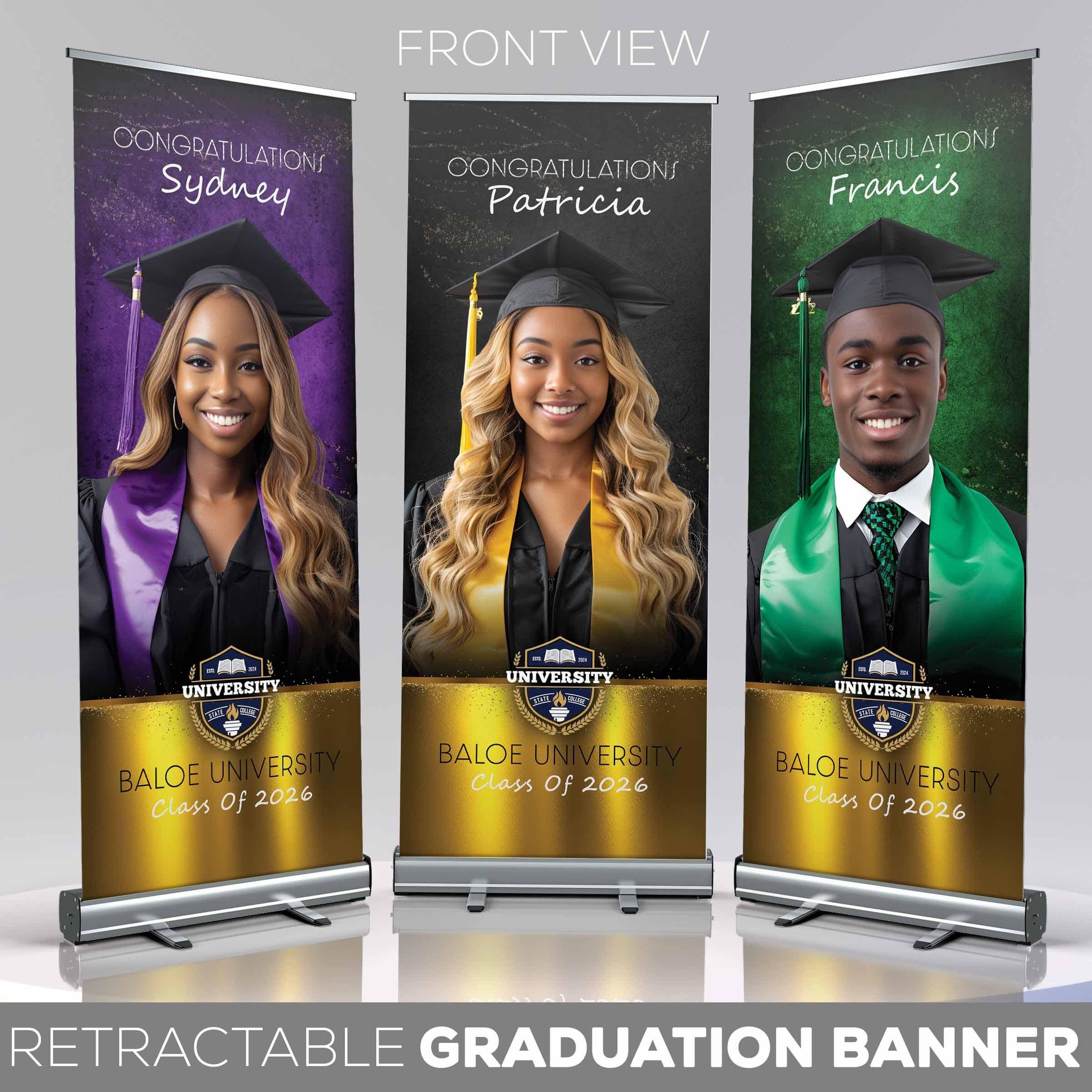 Graduation Banner, Prom Banner, Custom Retractable Banner, Roll up ...