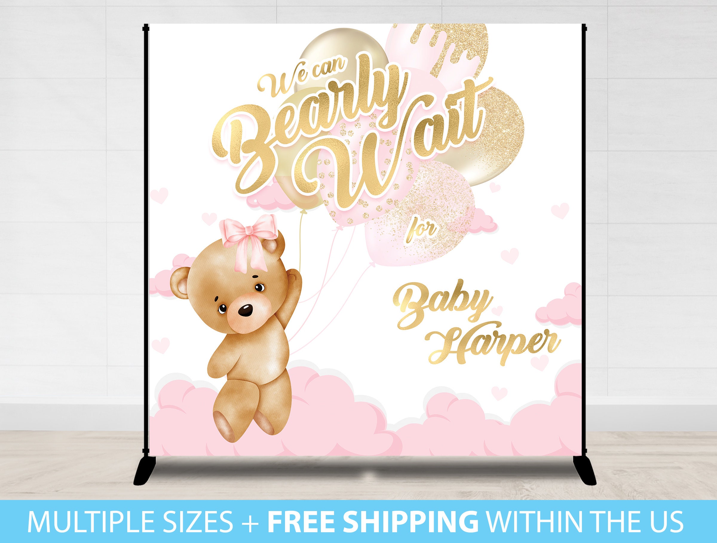We Can Bearly Wait Baby Shower Backdrop Baby Shower Backdrop - Etsy