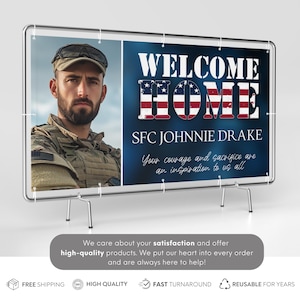 Welcome Home Military Banner, Custom Military Banner, Deployment ...